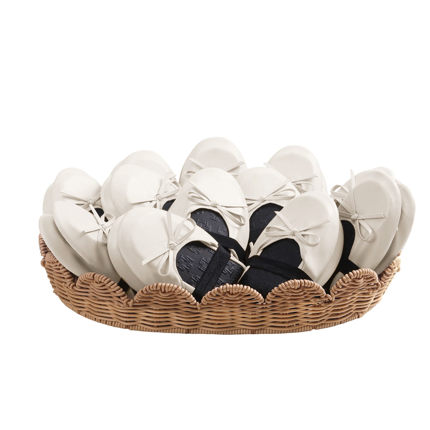 Foldable Flats Slipper Shoe | 20 Pairs of White Flats – Silky Toes